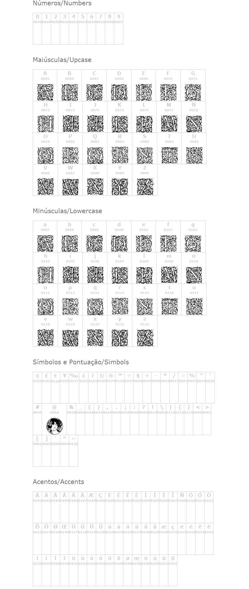 Arabesque Initialen Fonte | Visualizar